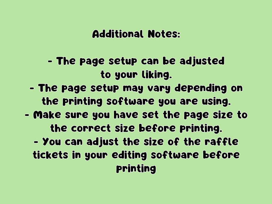 300 Raffle Ticket, Easy to Cut With Pre-cut Lines ,easy to Print ...