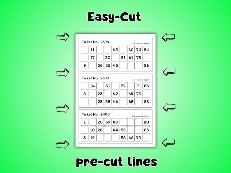 2400 Tambola Tickets, Housie, Indian Bingo Printable, 800-page ...