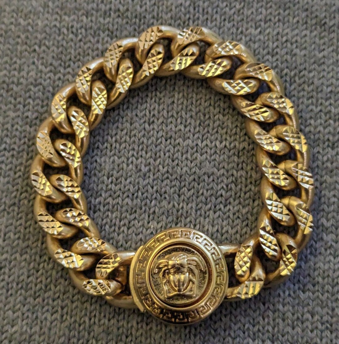 Vintage Versace Gold Chain Bracelet 18cm Size - Etsy