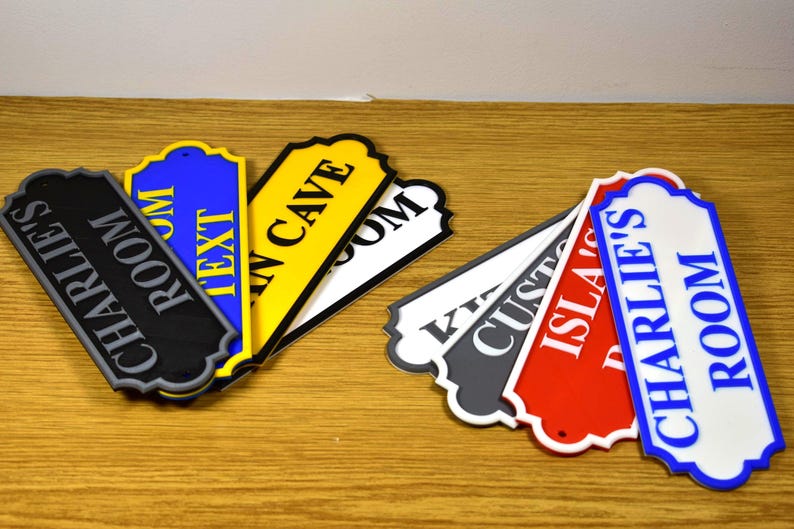 Personalized 3D Printed Door Sign: Custom Name Plaque - Etsy