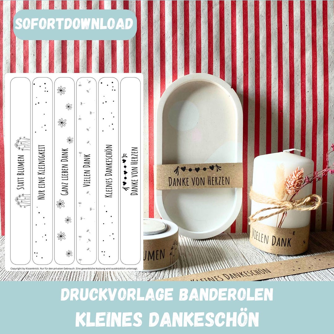 Small Thank You Labels, Printable Template, Craft Template, Gift Wrapping, Party Favors, Gifts ...