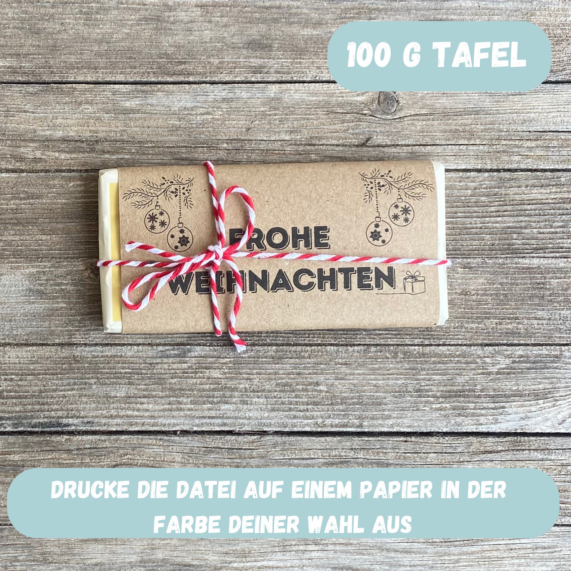 Druckvorlage für Schokoladenbanderole, "Frohe Weihnachten", Schokolade ...