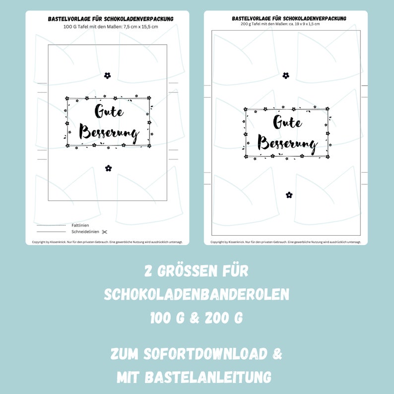 Printable Chocolate "get WELL Soon", Wrapper, 100g & 200g, 2 Sizes ...