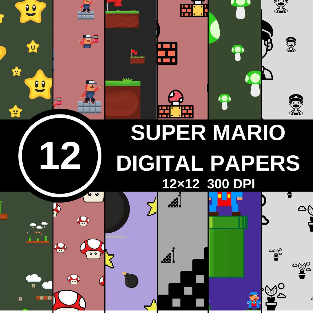 Super Mario Bros Digital Papers, Super Mario Bros Digital Papers, Zip ...