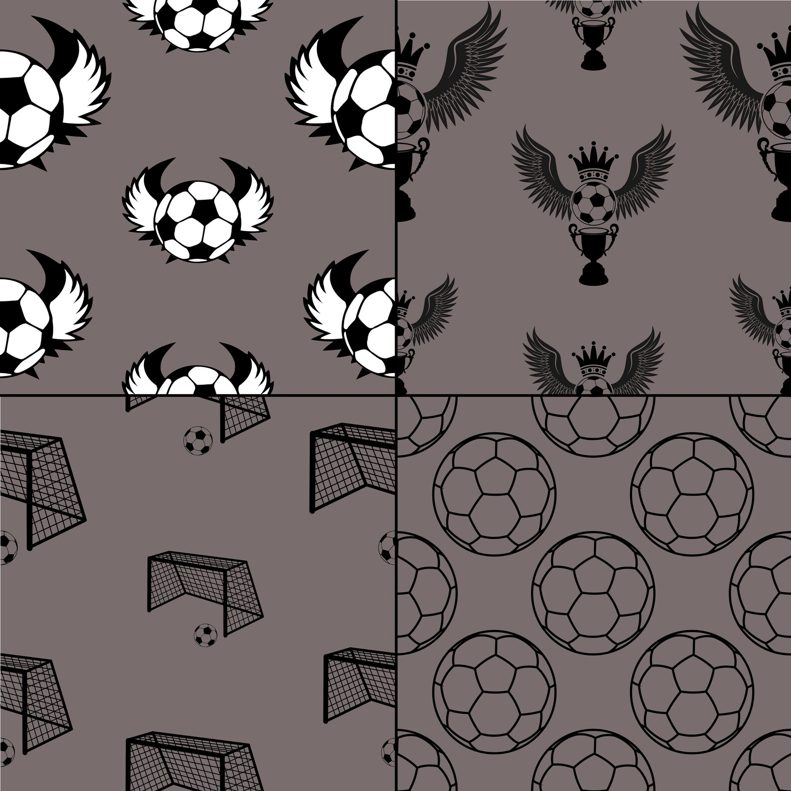 Soccer Theme Seamless Printable Digital Patterns, Soccer Design ...