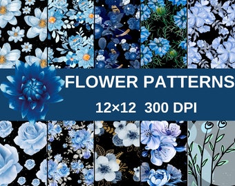 Orange Watercolor Floral Digital Printable Paper, Seamless Digital ...