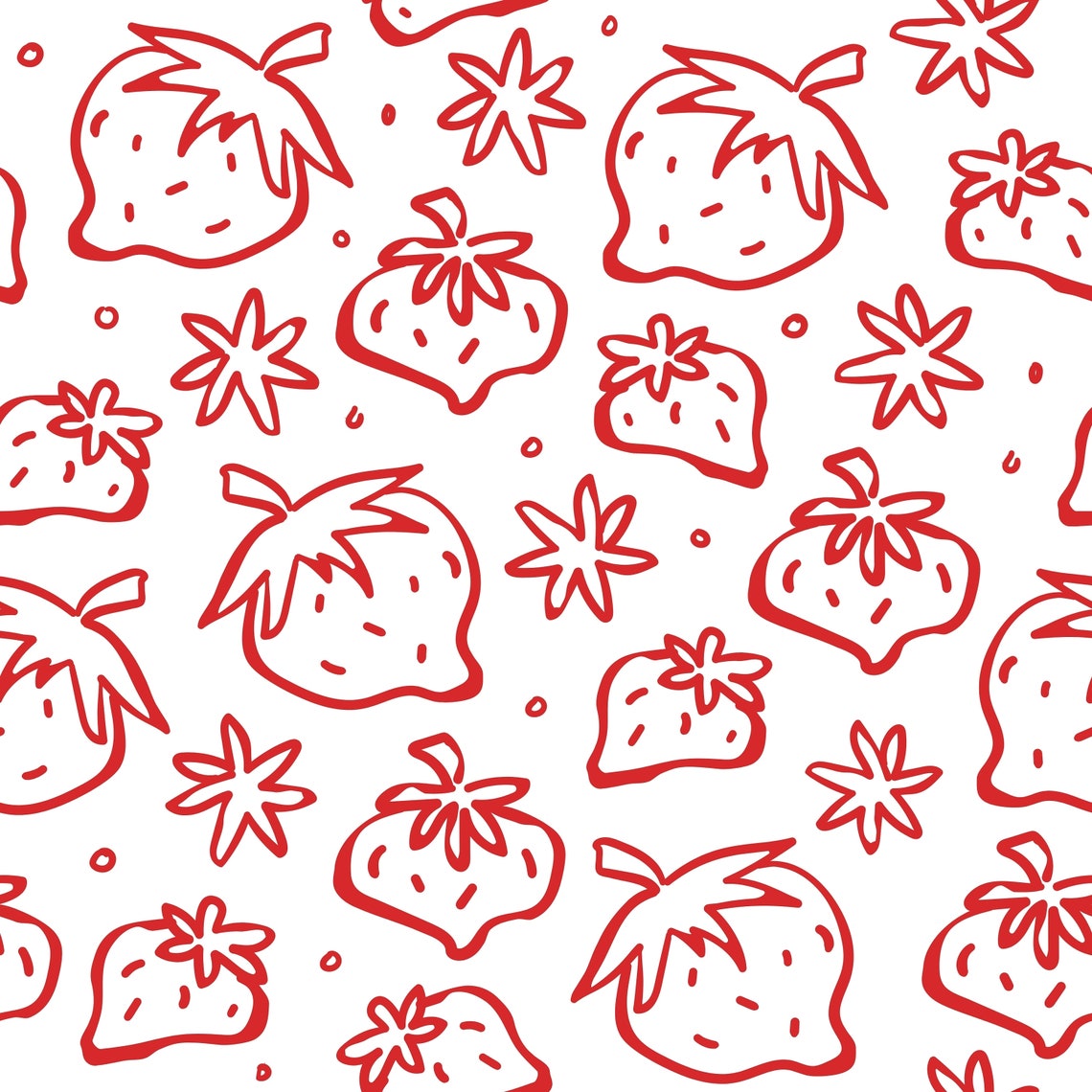 Strawberry Theme Seamless Printable Digital Patterns Wall and Frame Set ...