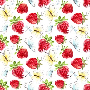 Strawberry Theme Seamless Printable Digital Patterns Wall and Frame Set ...