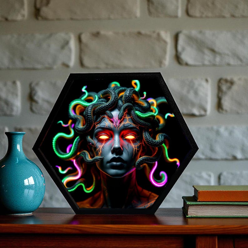 Medusa Night Light – Mythological LED Lamp, Elegant Greek Myth Decor ...