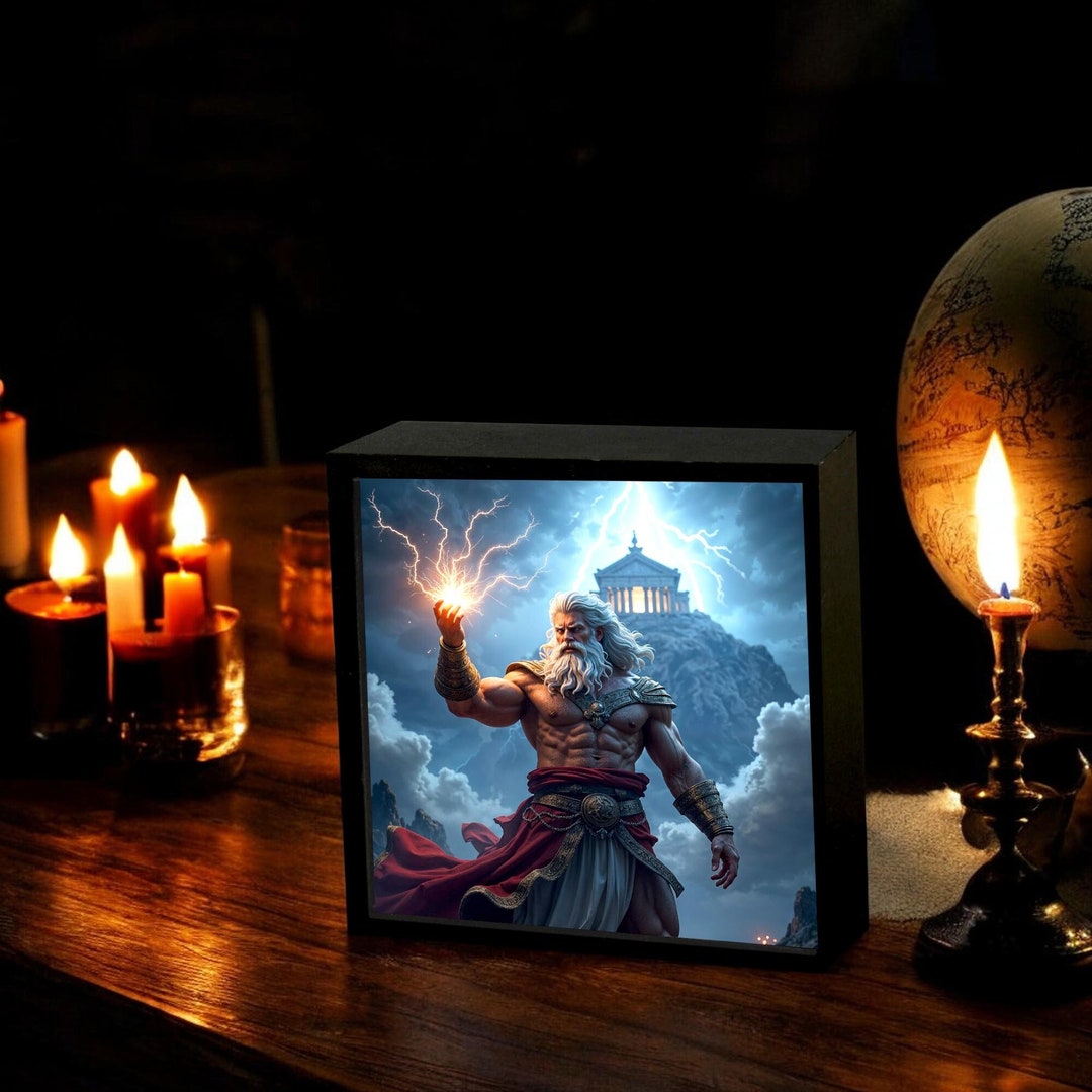Zeus-themed Night Lamp – Majestic Home Decor, Mythical Lighting ...
