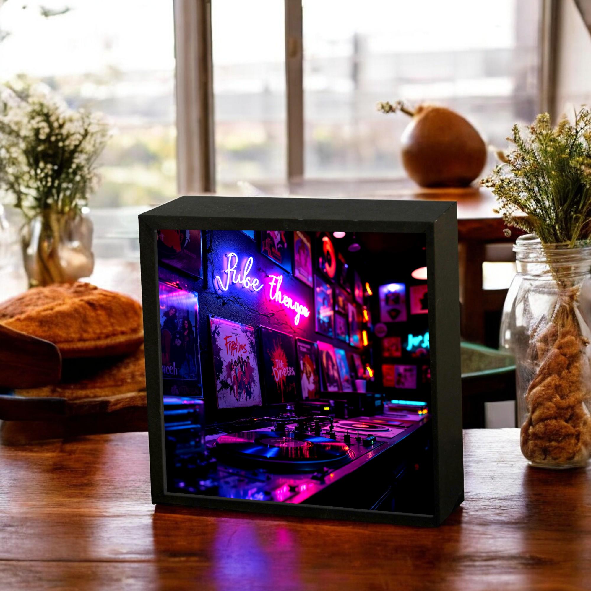Neon Music Room Night Light, Vinyl Record Lamp, DJ Setup LED Light Box ...