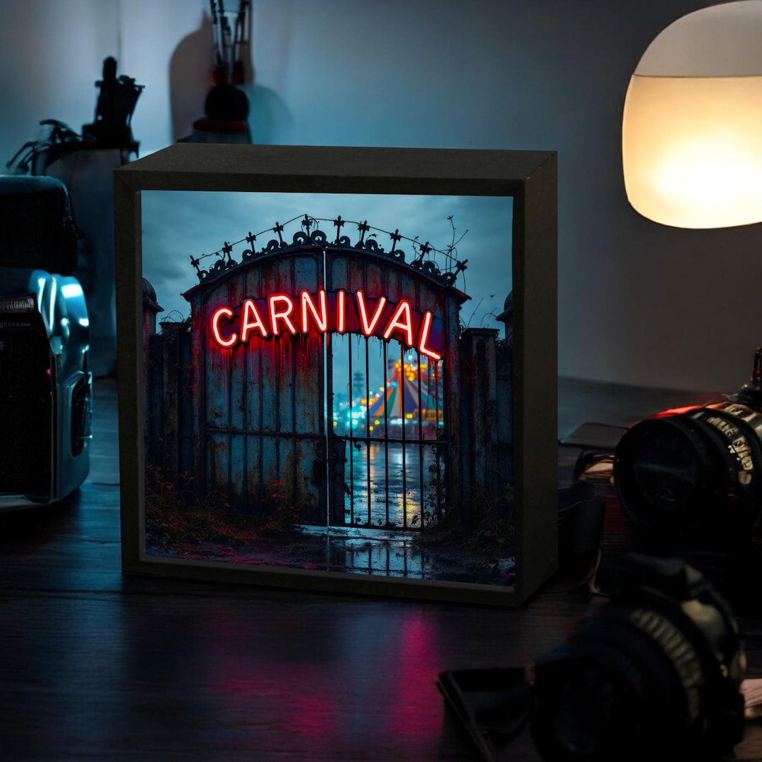 Cyberpunk Carnival Night Lamp – Futuristic Neon LED Decor for Gaming ...