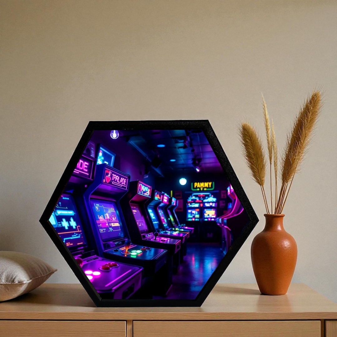 Retro Arcade Night Light, Neon Arcade Lamp, Gaming Room LED Light Box ...