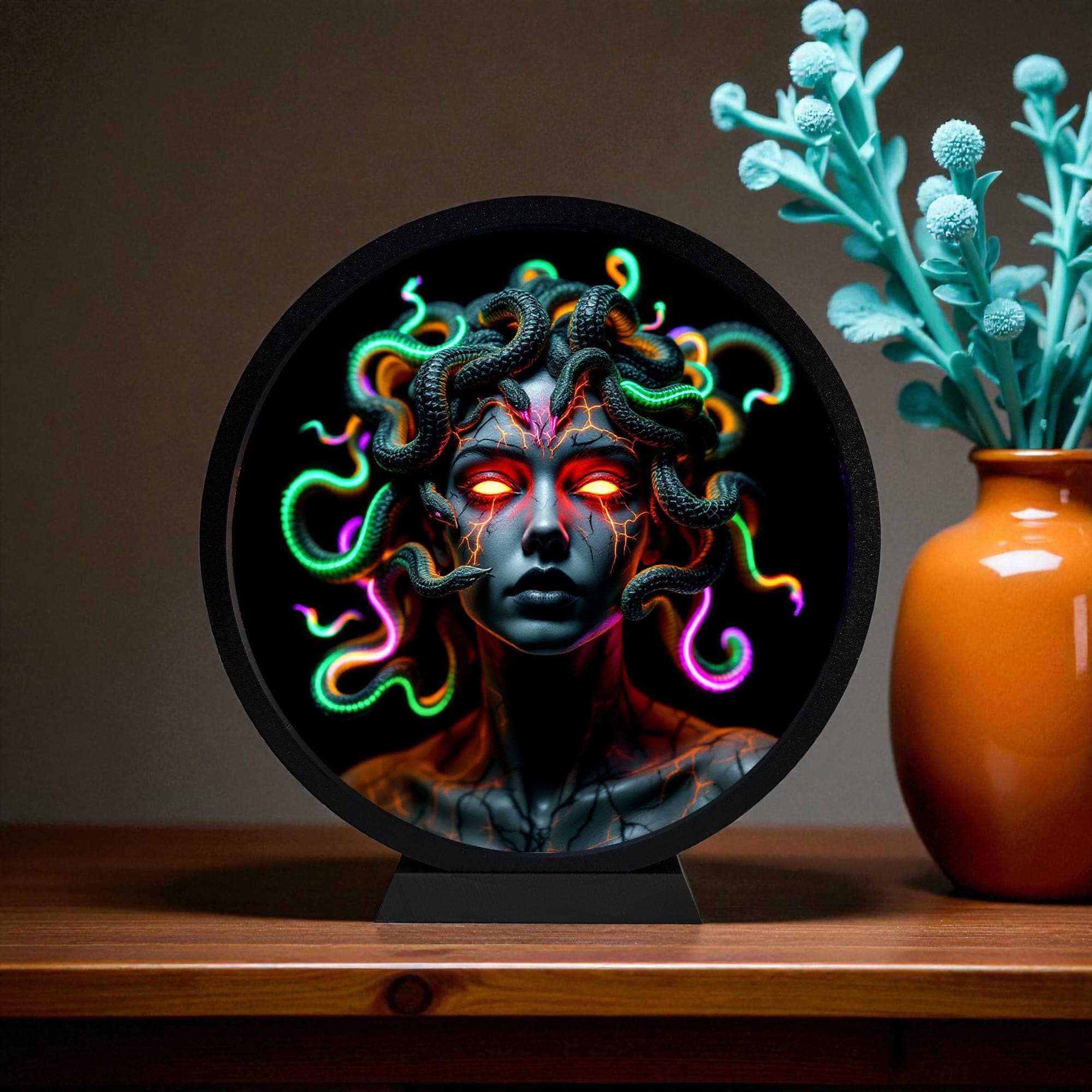 Medusa Night Light – Mythological LED Lamp, Elegant Greek Myth Decor ...