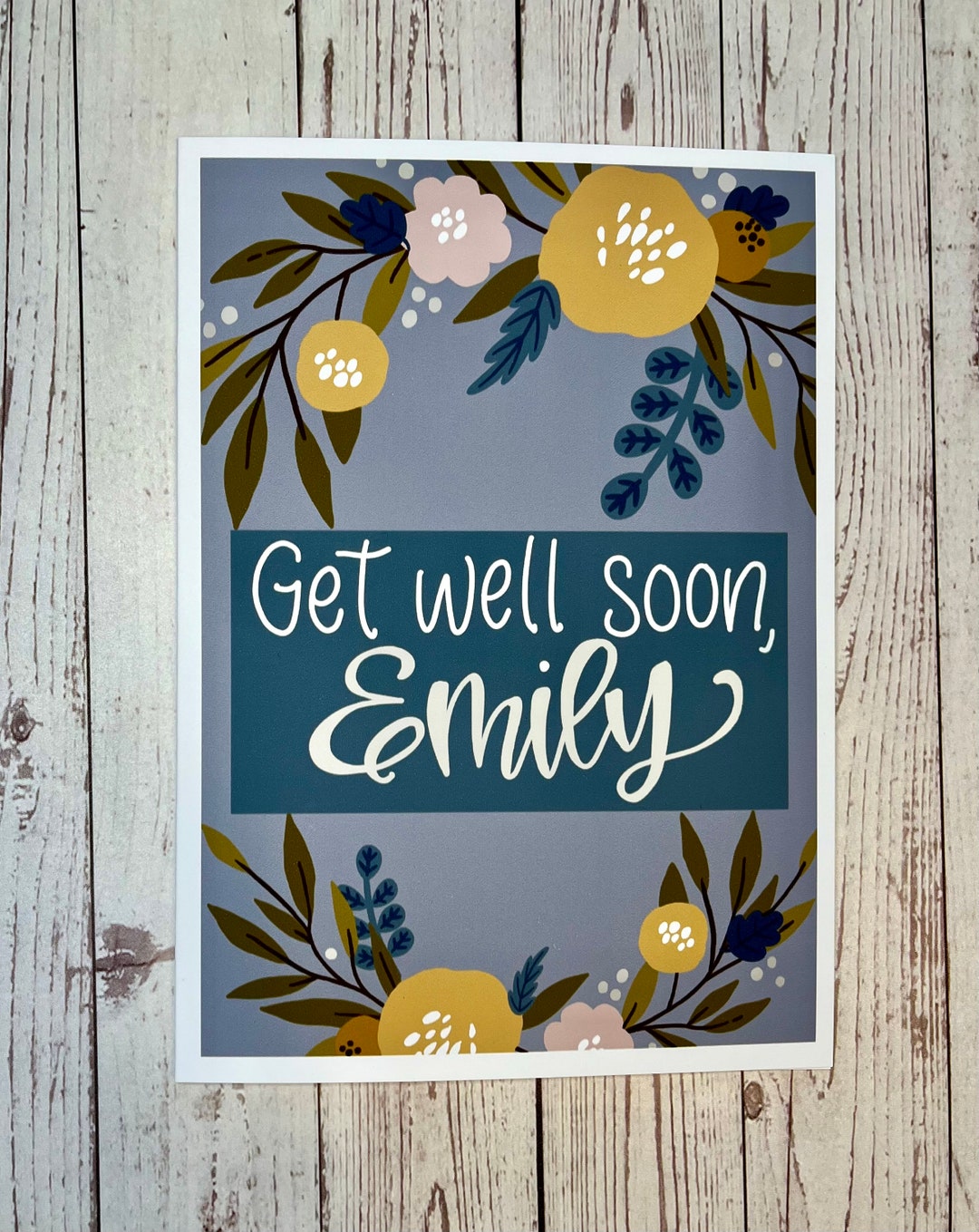 Get Well Soon Card, Thinking of You, Card for Sick Person, Personalized ...