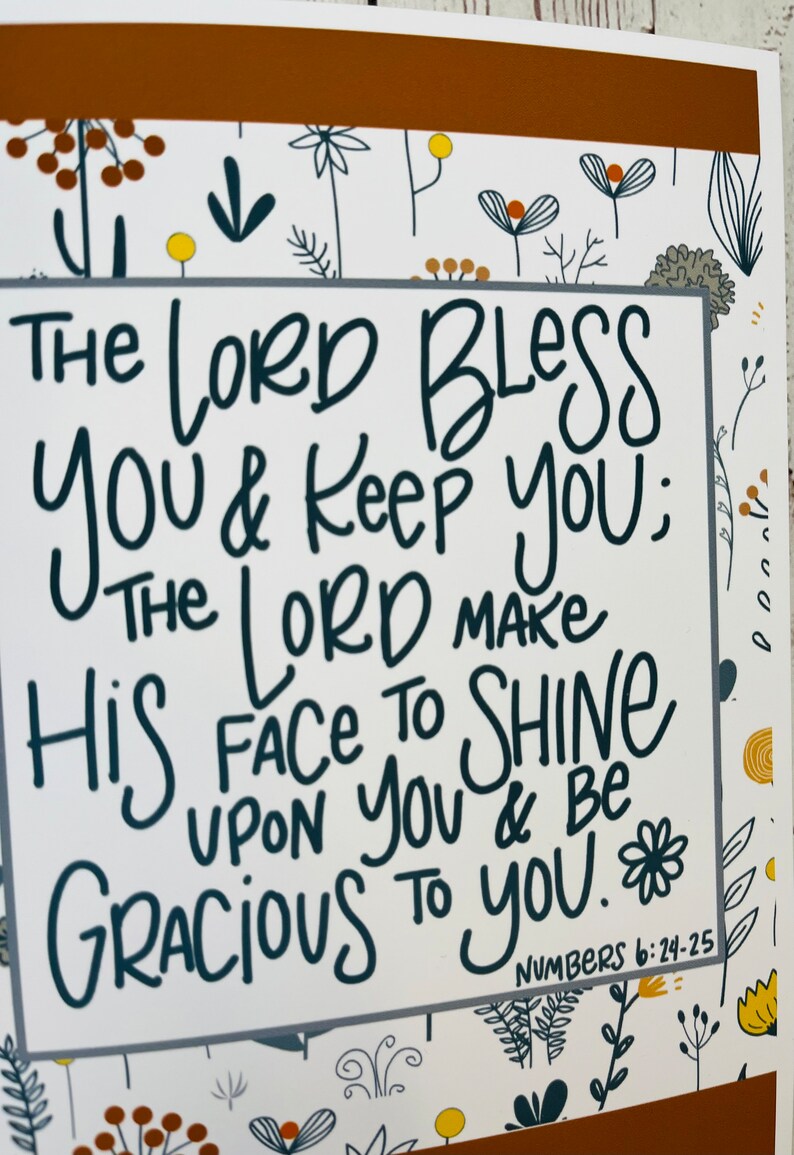Christian Thank You Card, Bible Verse, the Lord Bless You and Keep You ...