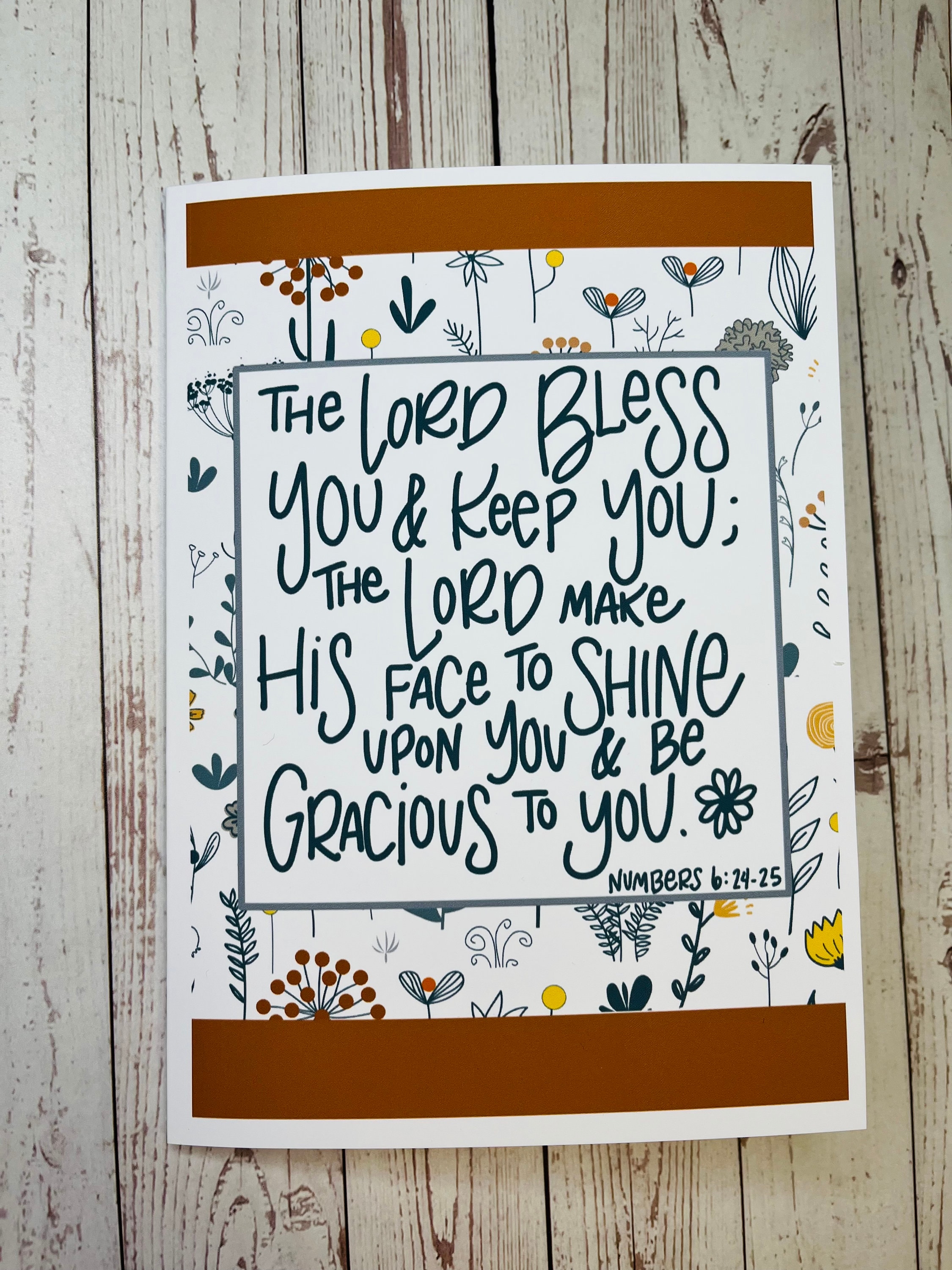 Christian Thank You Card, Bible Verse, the Lord Bless You and Keep You ...