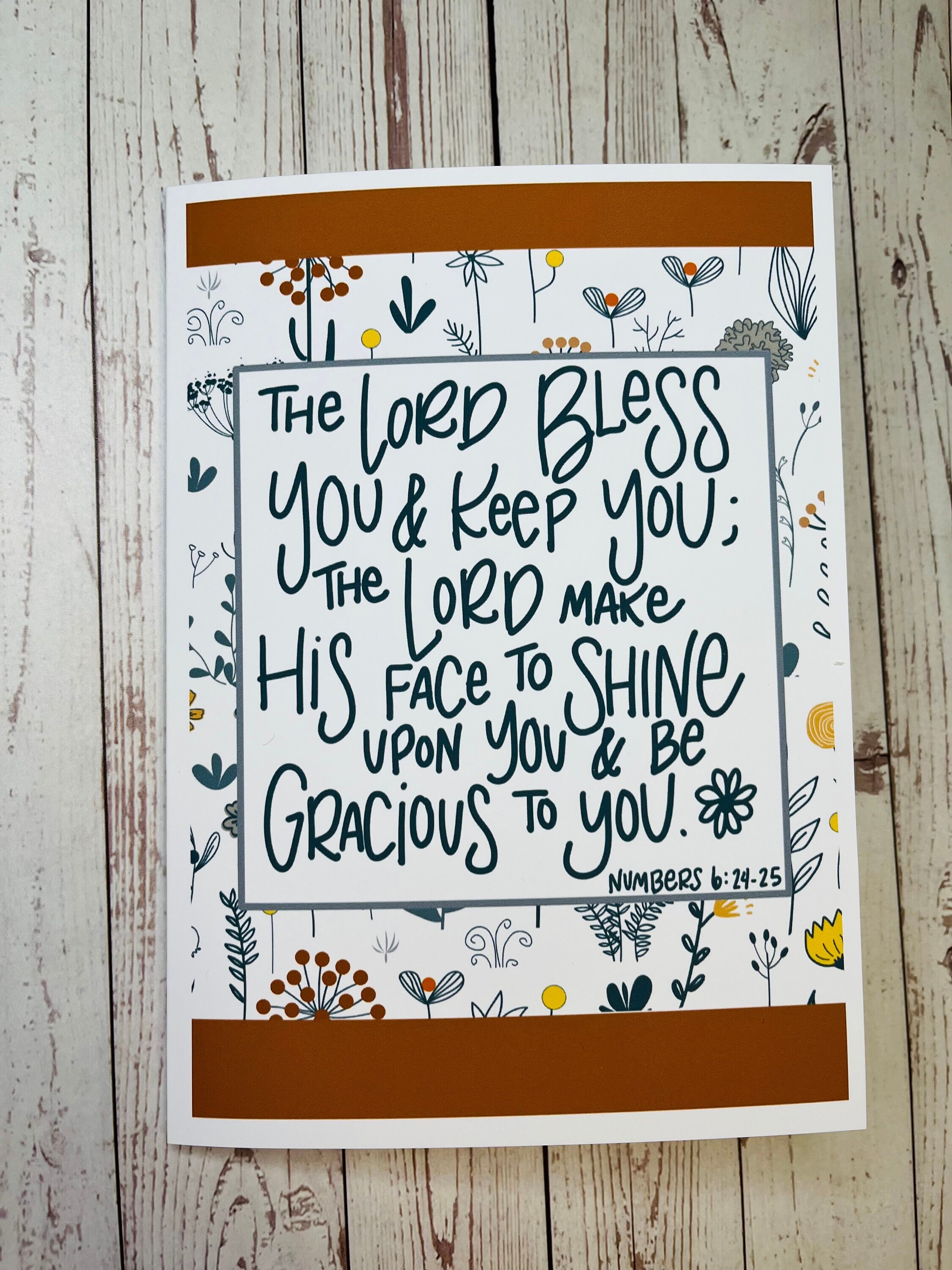 Christian Thank You Card, Bible Verse, the Lord Bless You and Keep You ...