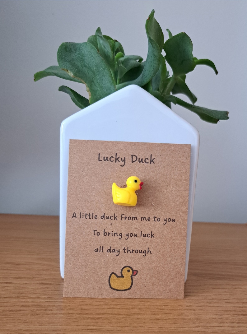 Lucky Duck. Motivational Keepsake Card. Inspirational Quote - Etsy UK