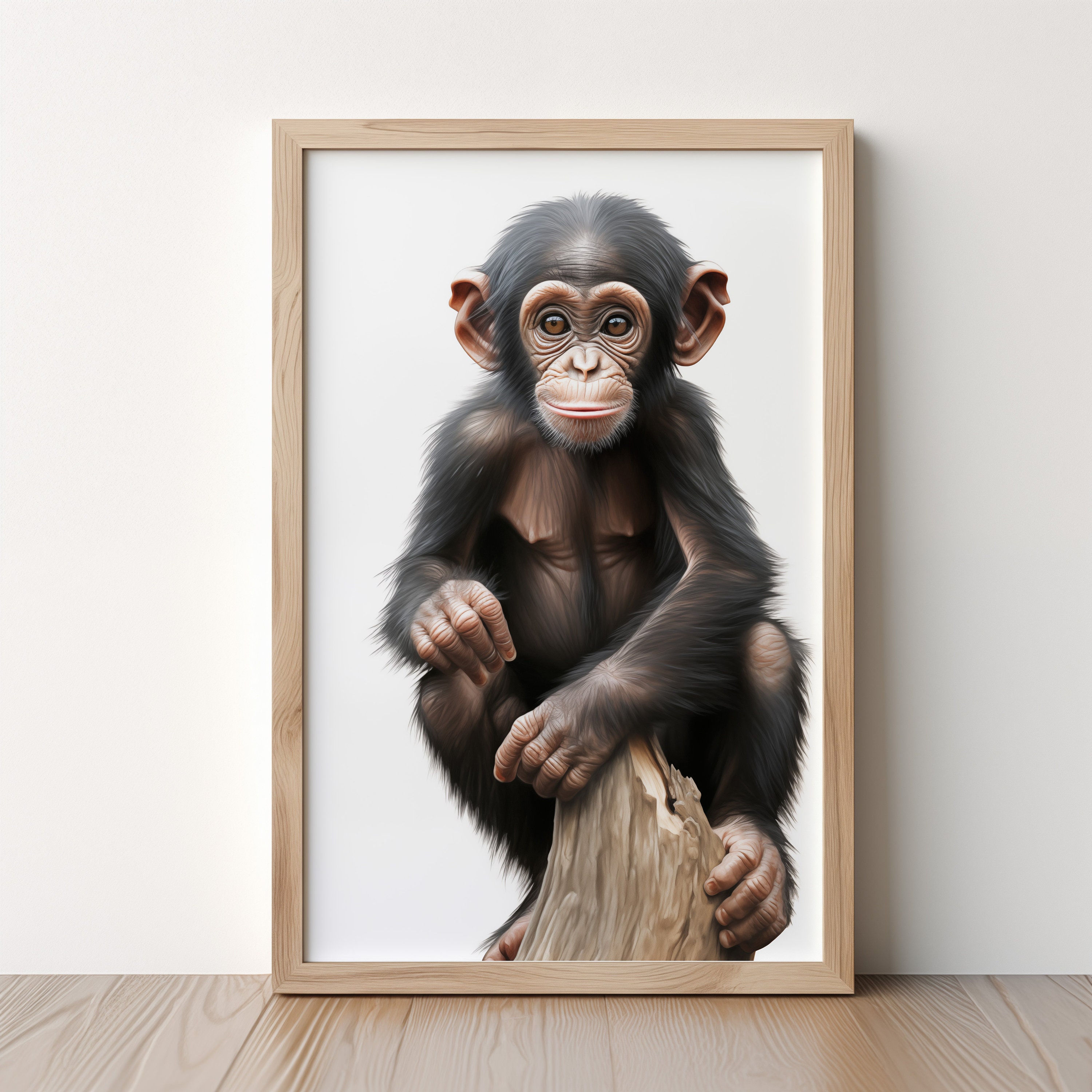 Chimpanzee Safari Animal Prints for Nursery, Boys Room Poster, Girls ...
