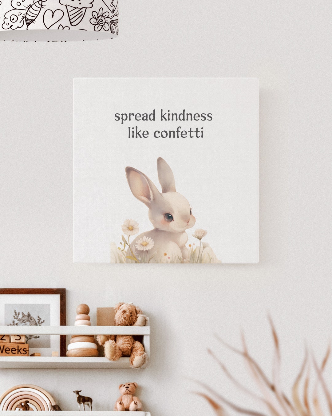 Baby Rabbit With Custom Inspirational Message Quotes, Playroom Decor ...