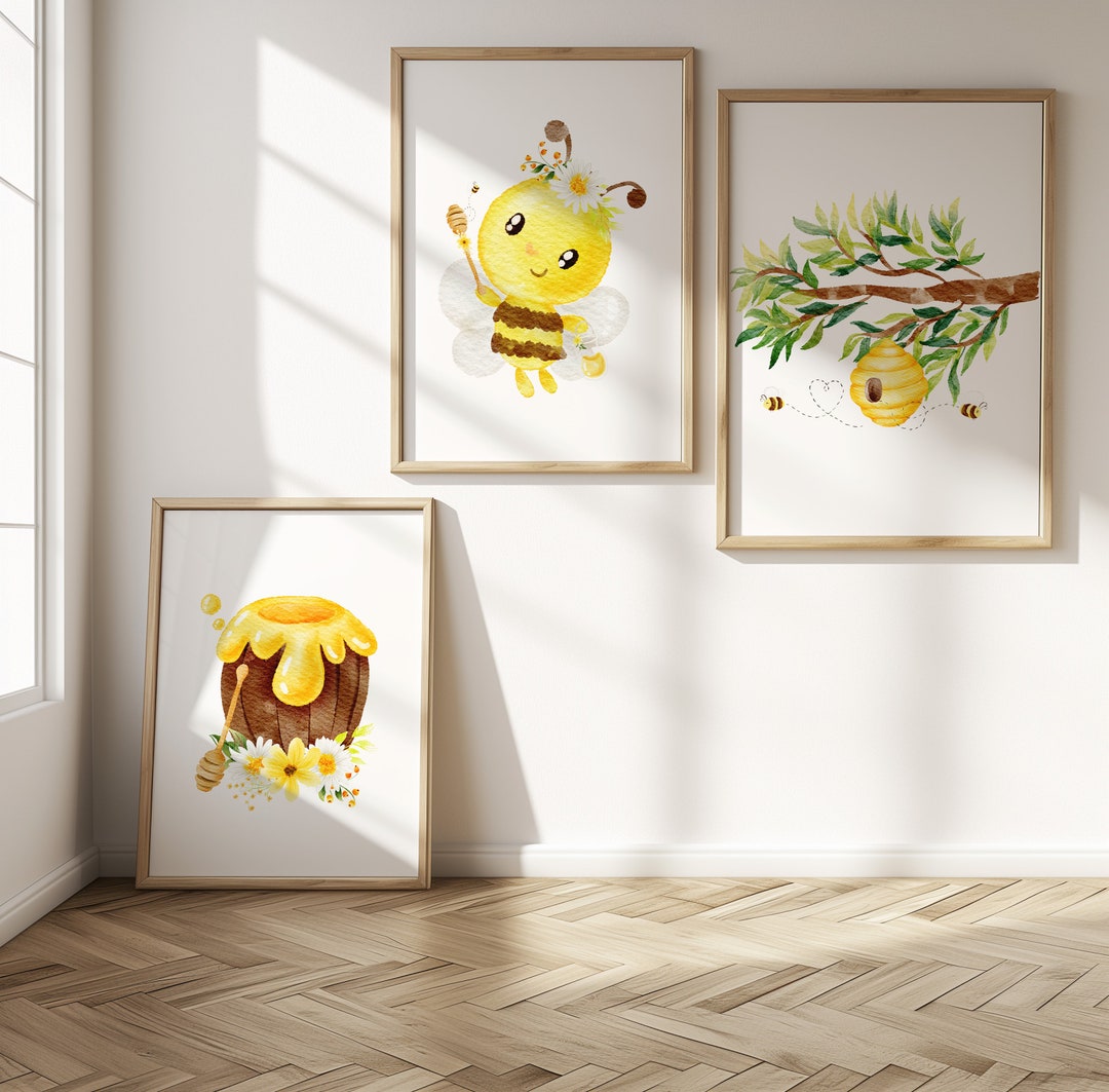 Bee Positive Bumble Bee Print, Honey Bee Queen Sun Flower Bee Print ...