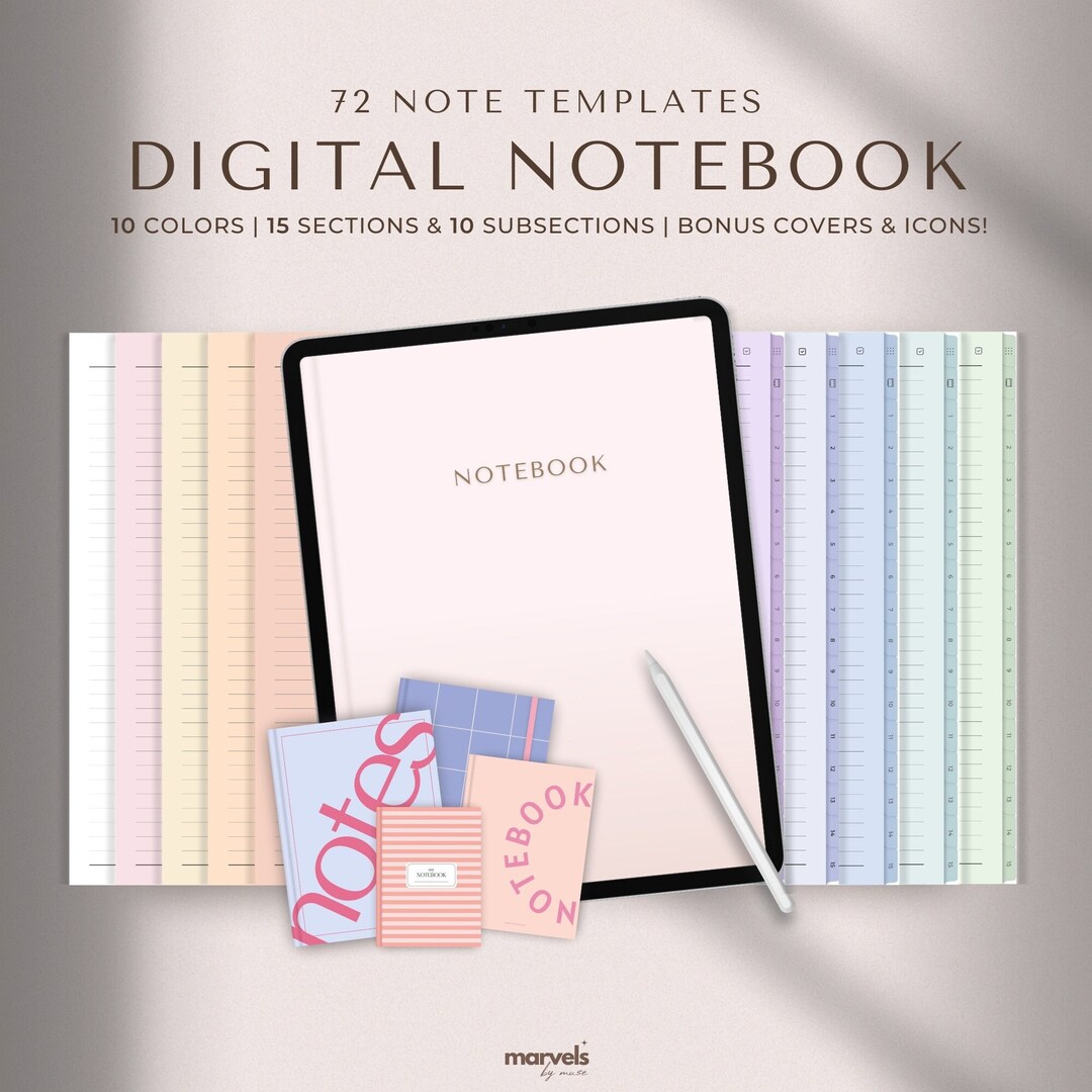 Digital Notebook Goodnotes Notebook, Student Notebook, iPad Notebook ...