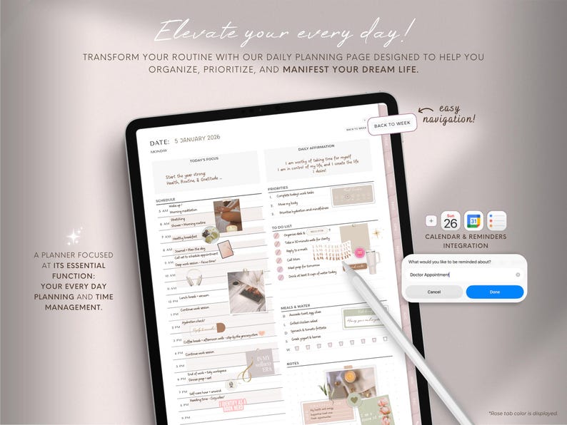 Simple Digital Planner, Undated Planner, Minimalist Planner, Daily ...