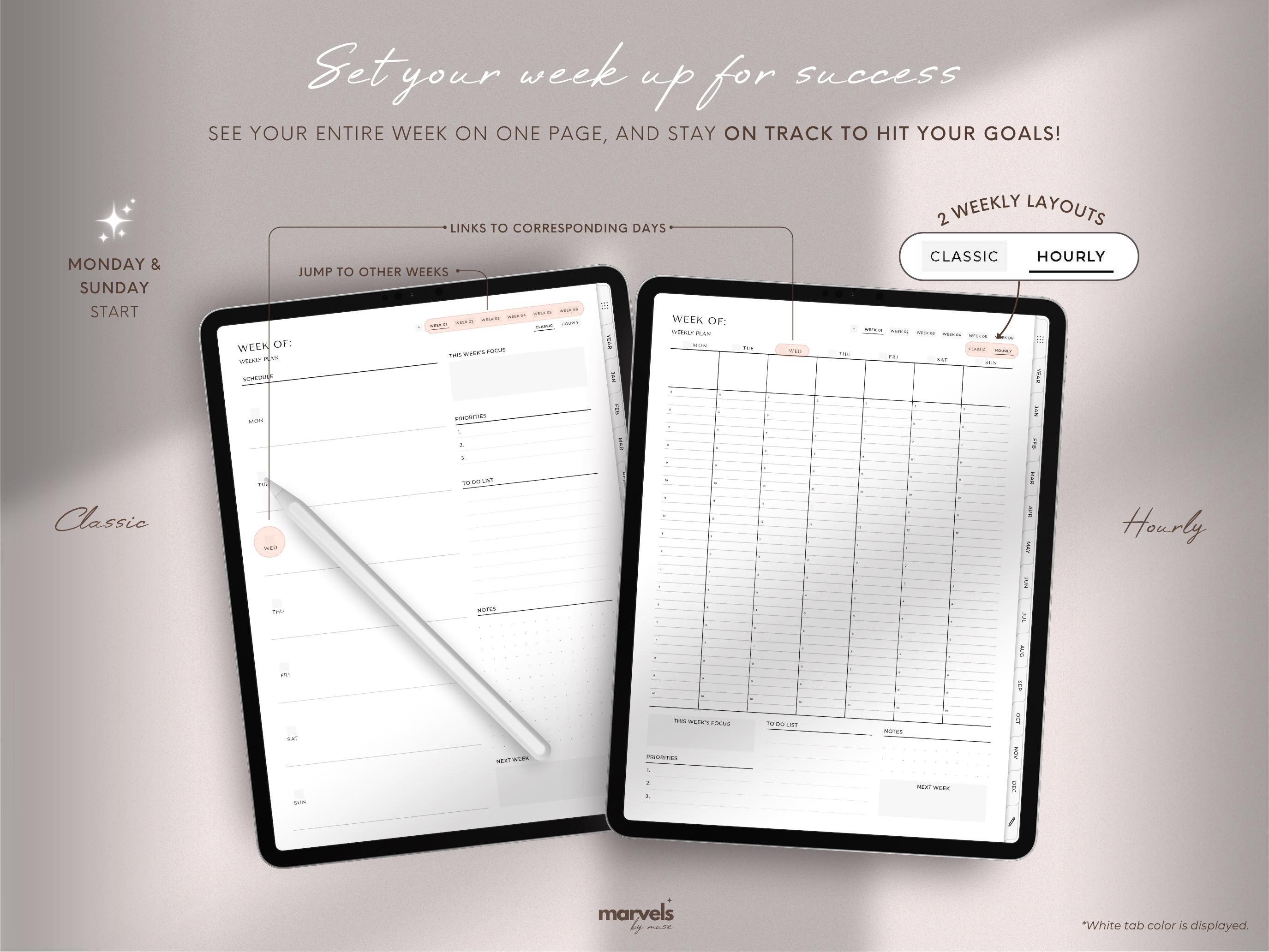 Simple Digital Planner, Undated Planner, Minimalist Planner, Daily ...
