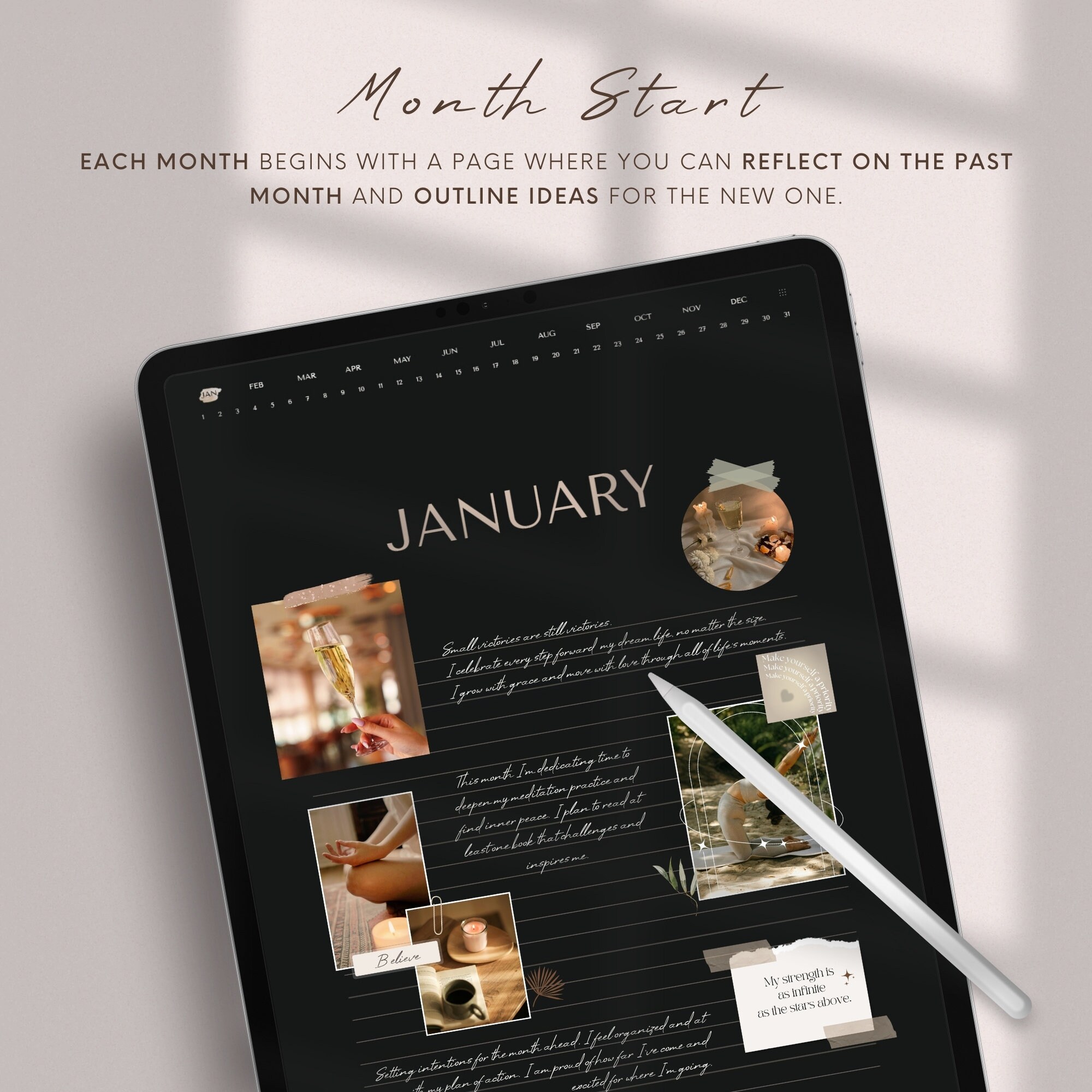 Dark Mode Digital Daily Journal Digital Notebook Goodnotes Journal iPad ...