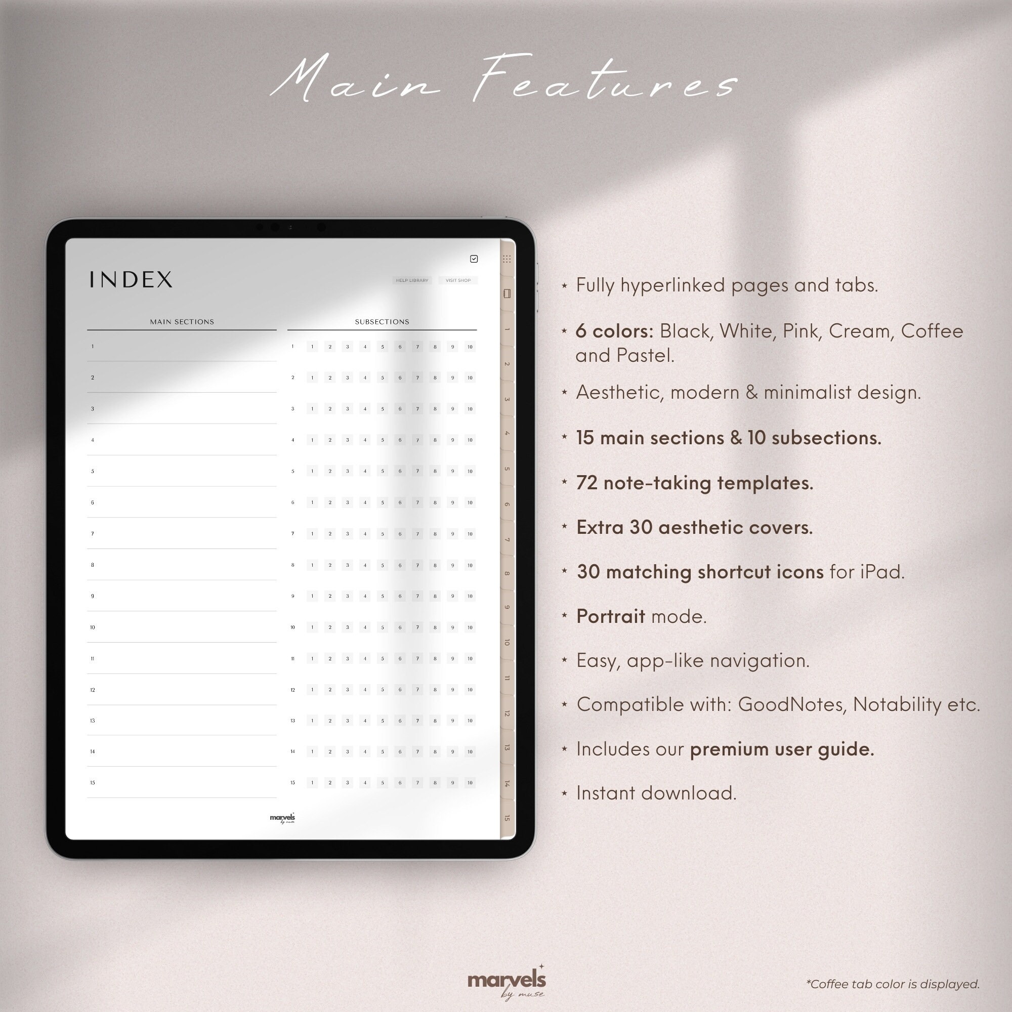 Digital Notebook Goodnotes Notebook, Student Notebook, iPad Notebook ...