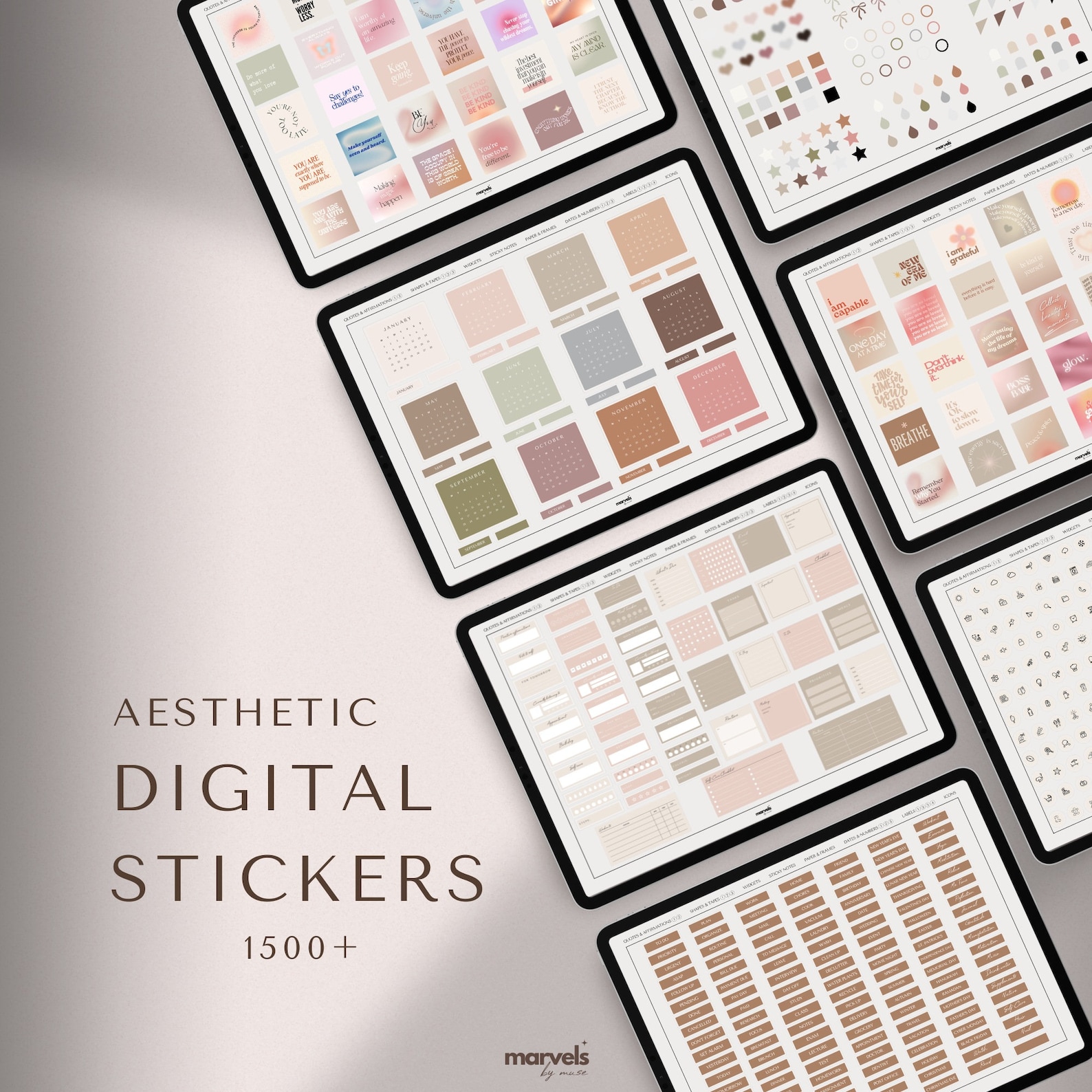 Digital Stickers Aesthetic Stickers, Goodnotes Stickers, Minimalist ...