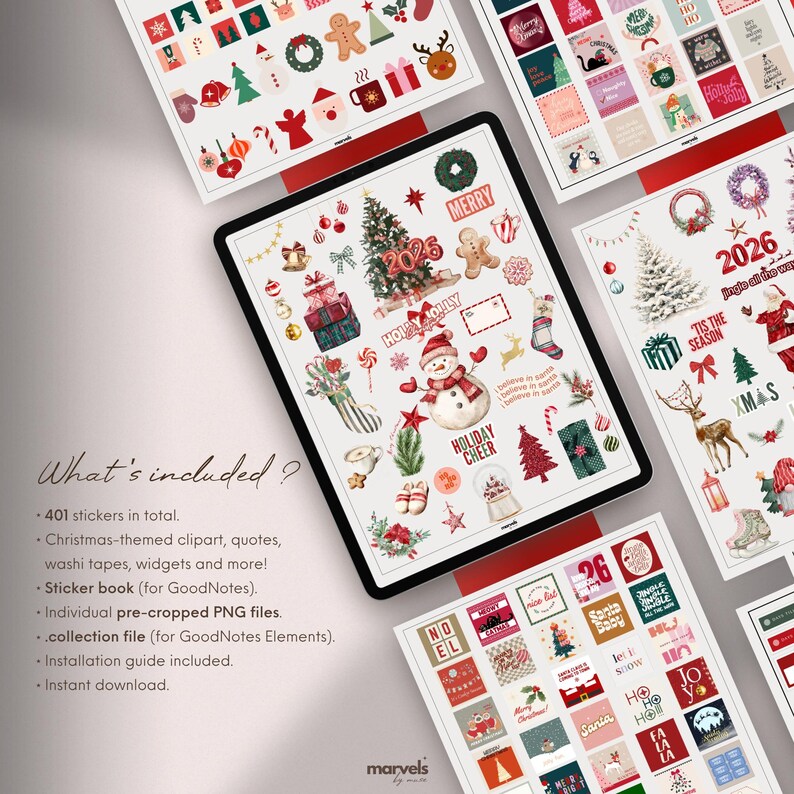 Digital Christmas Stickers | Holiday Stickers, Winter Stickers, Planner ...