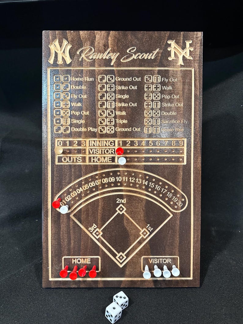 Baseball Game Using Dice and Pegs - Etsy