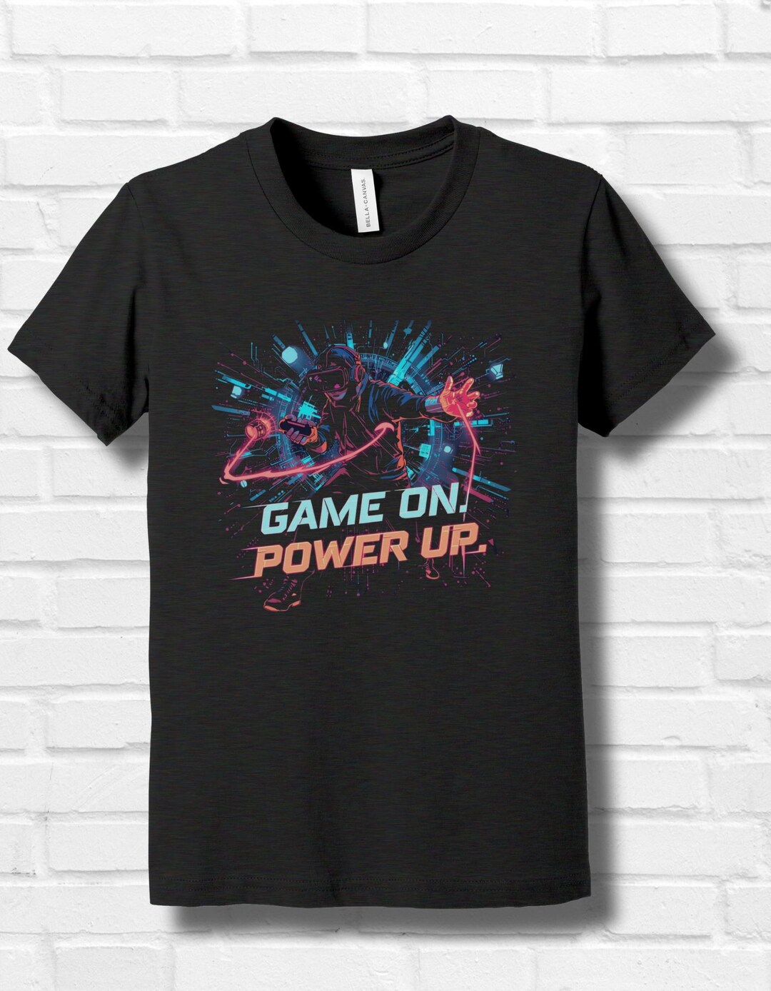 VR Gamer Kids T-shirt, Game on Power up Tee, Tech Shirt - Etsy UK