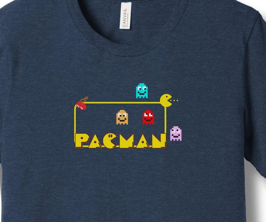 Pacman T-shirts, Classic Arcade T Shirts, Retro Gaming Shirt, 80s Video ...