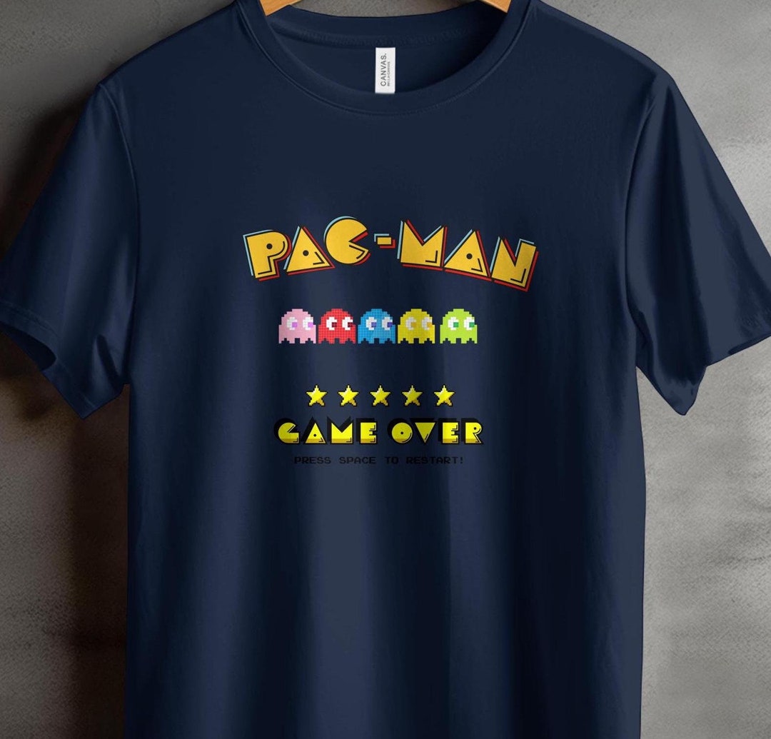 Retro Pac-man Game Over Graphic Tee, Vintage Video Game T-shirt ...