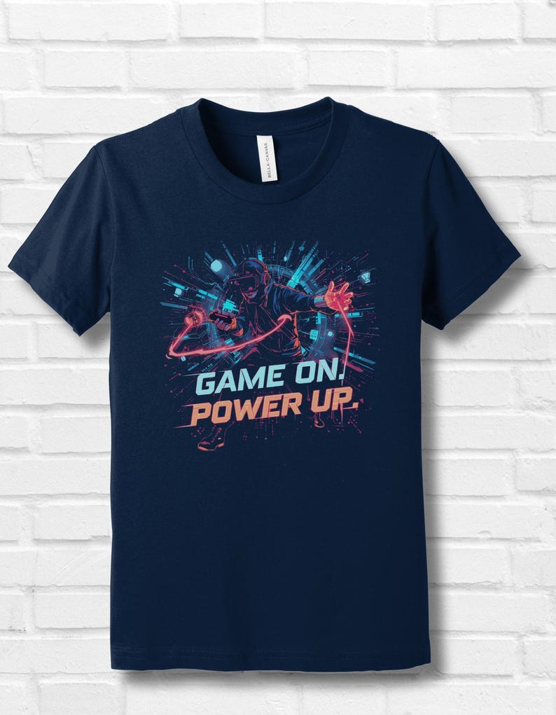 VR Gamer Kids T-shirt, Game on Power up Tee, Tech Shirt - Etsy UK