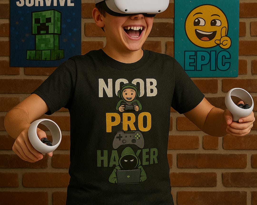 Noob Pro Hacker Kids T-shirt, Gamer Jargon Tee, VR Lover Gift - Etsy