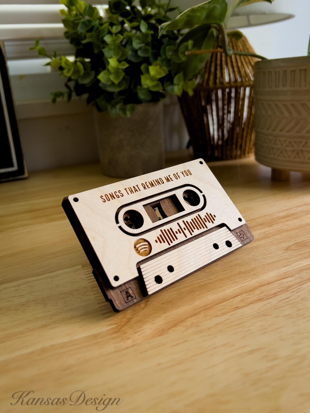 Personalized Wooden Cassette Tape, Engraved Spotify Code, Custom Love ...
