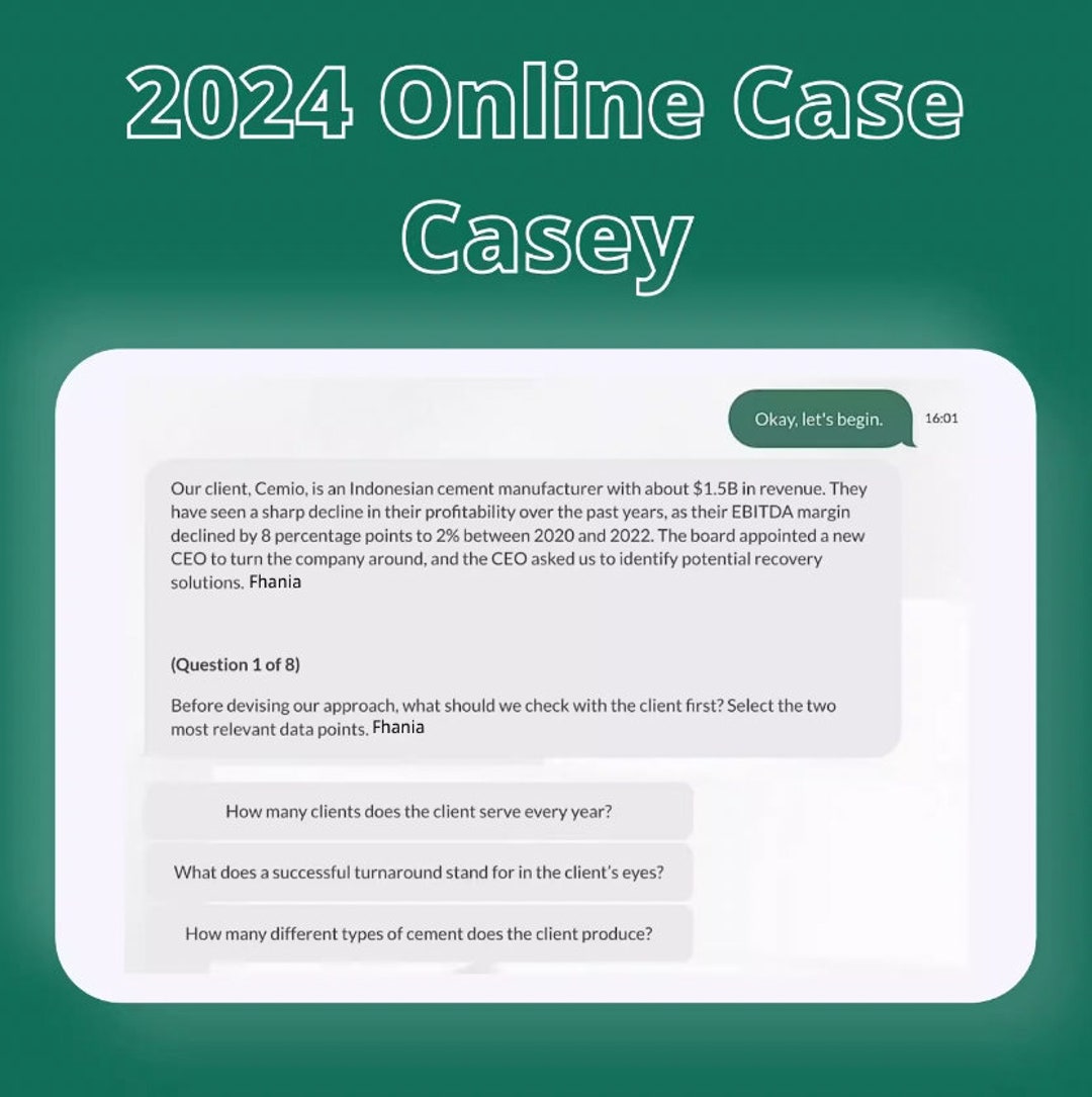 BCG 2024/2025 Online Case Assessment With Answers Quantitative ...