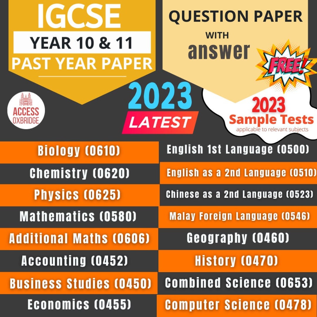 Latest IGCSE Past Year Paper With Answer biology/ Business Studies ...