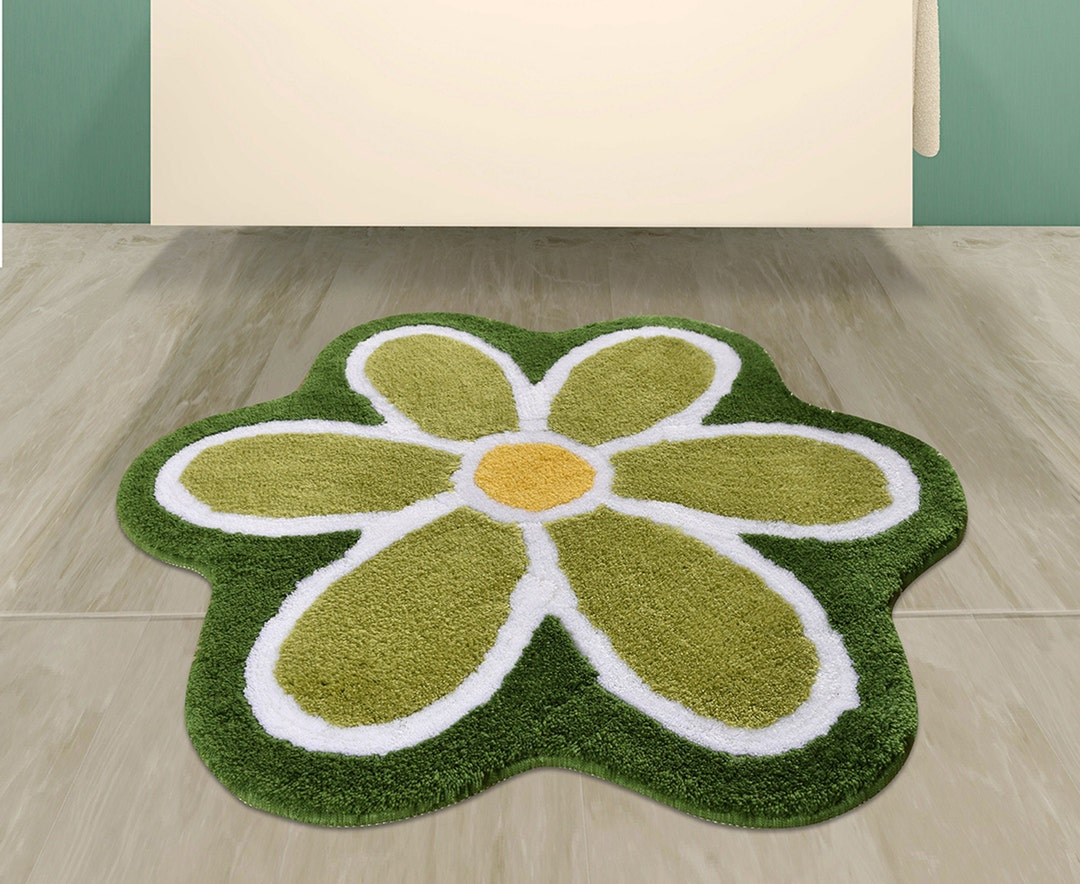 Fluffy Flower Rug, Tufted Flower Rug, Bath Rug, Bedroom Rug ...