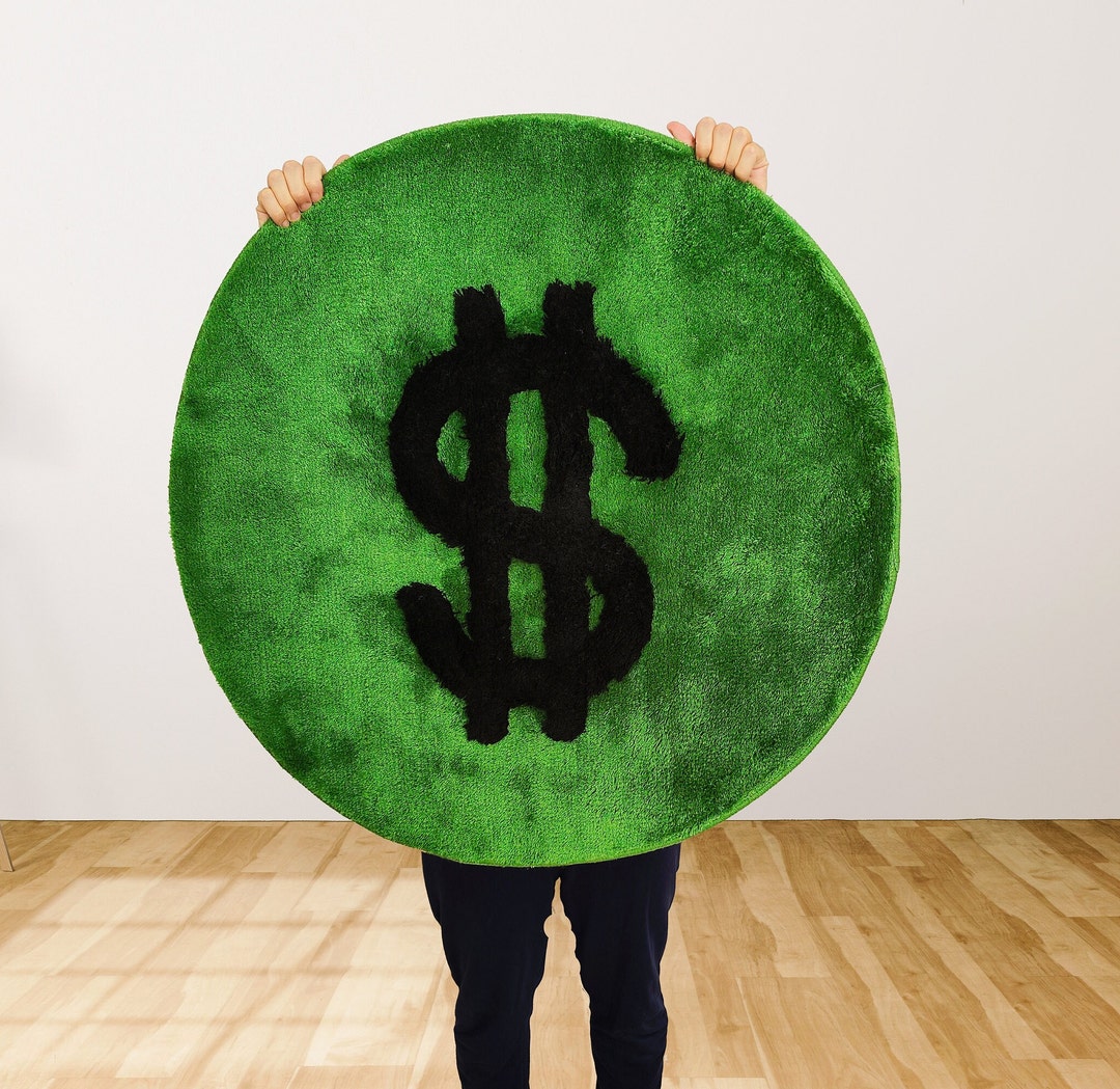 Fluffy Green Dollar Sign Rug: Acrylic Tufted Bath Mat - Etsy