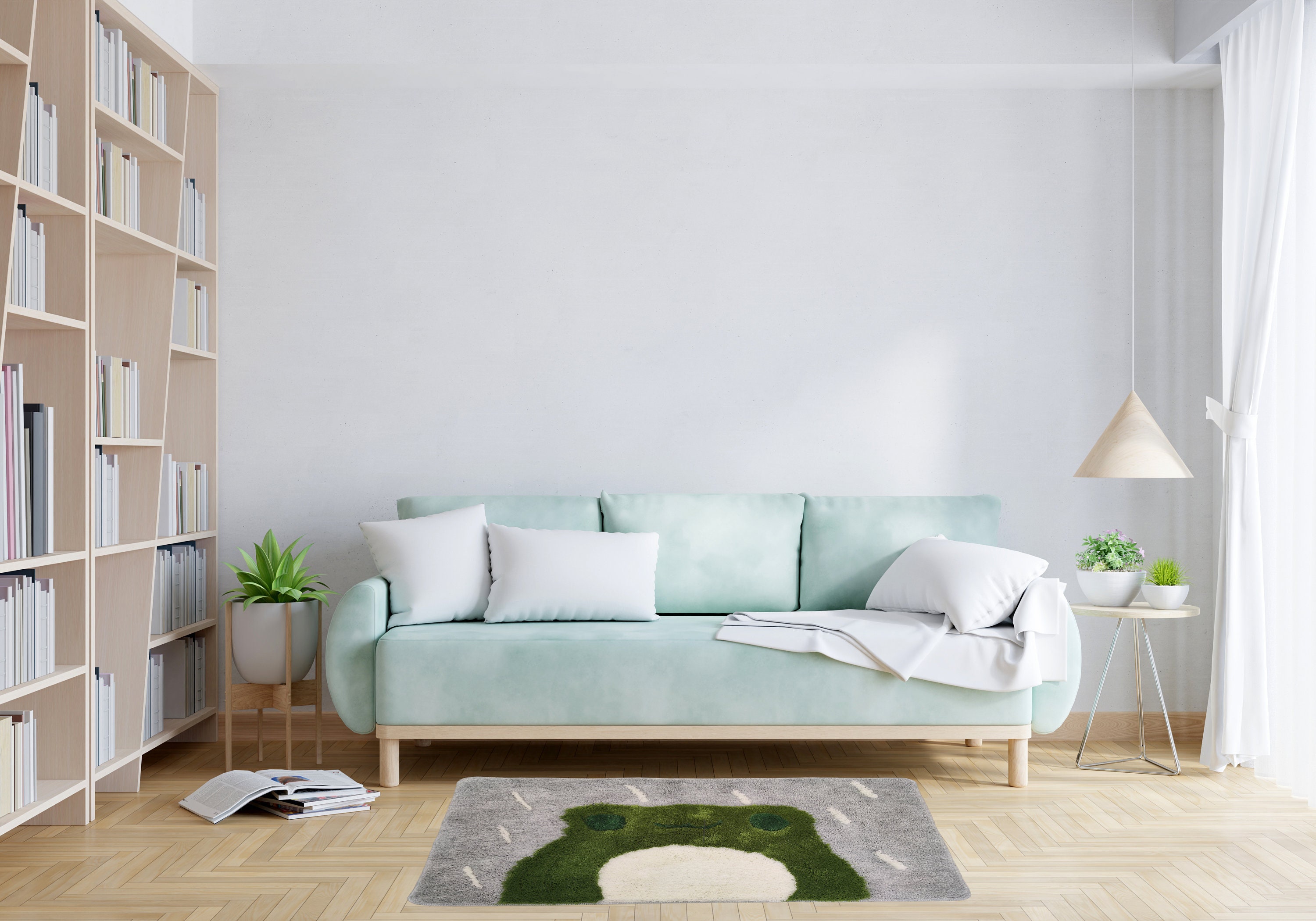 Kawaii Frog Rug, Cute Frog Decor, Green Rug, Funky Rug, Housewarming ...