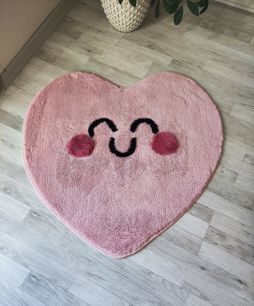 Tufted Heart Rug, Pink Heart Rug, Dorm Rug, Bedroom Rug, Gift for Her ...
