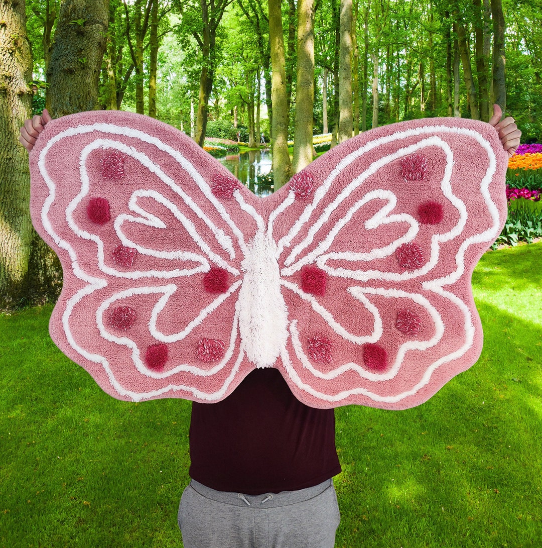 Butterfly Rug, Tufted Butterfly Rug, Cute Rug, Bath Rug, Gift for Her ...