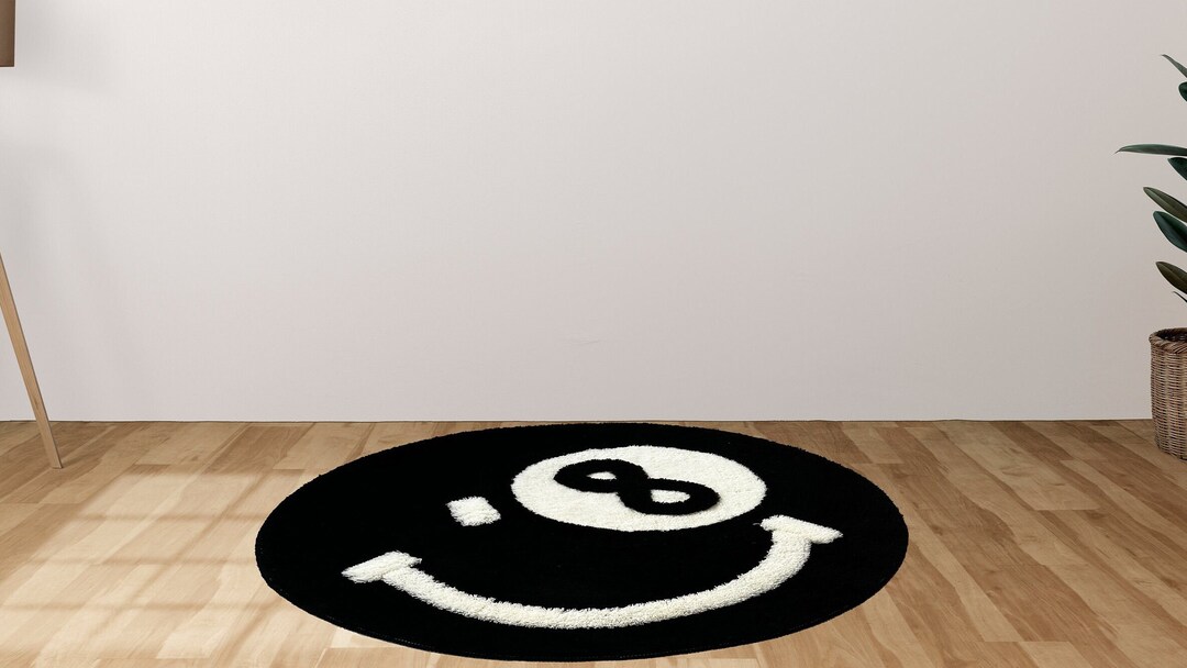 8 Ball Rug, Billiards Rug, Cute Rug, Housewarming Gift, Black Rug ...