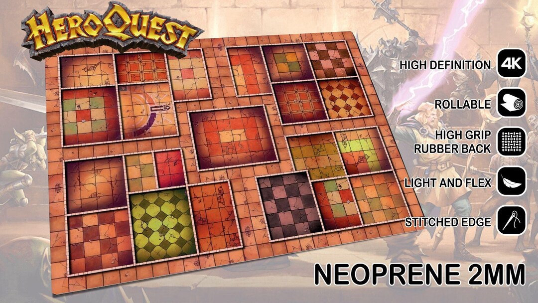 Premium Neoprene Heroquest Board Game Mat - Alternative 1 Design ...