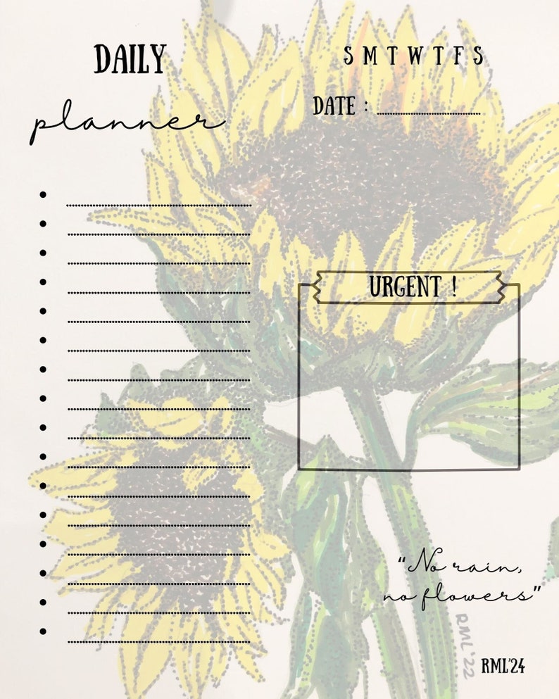 Digital Daily Planner Page Digital Download Printable Daily Planner ...